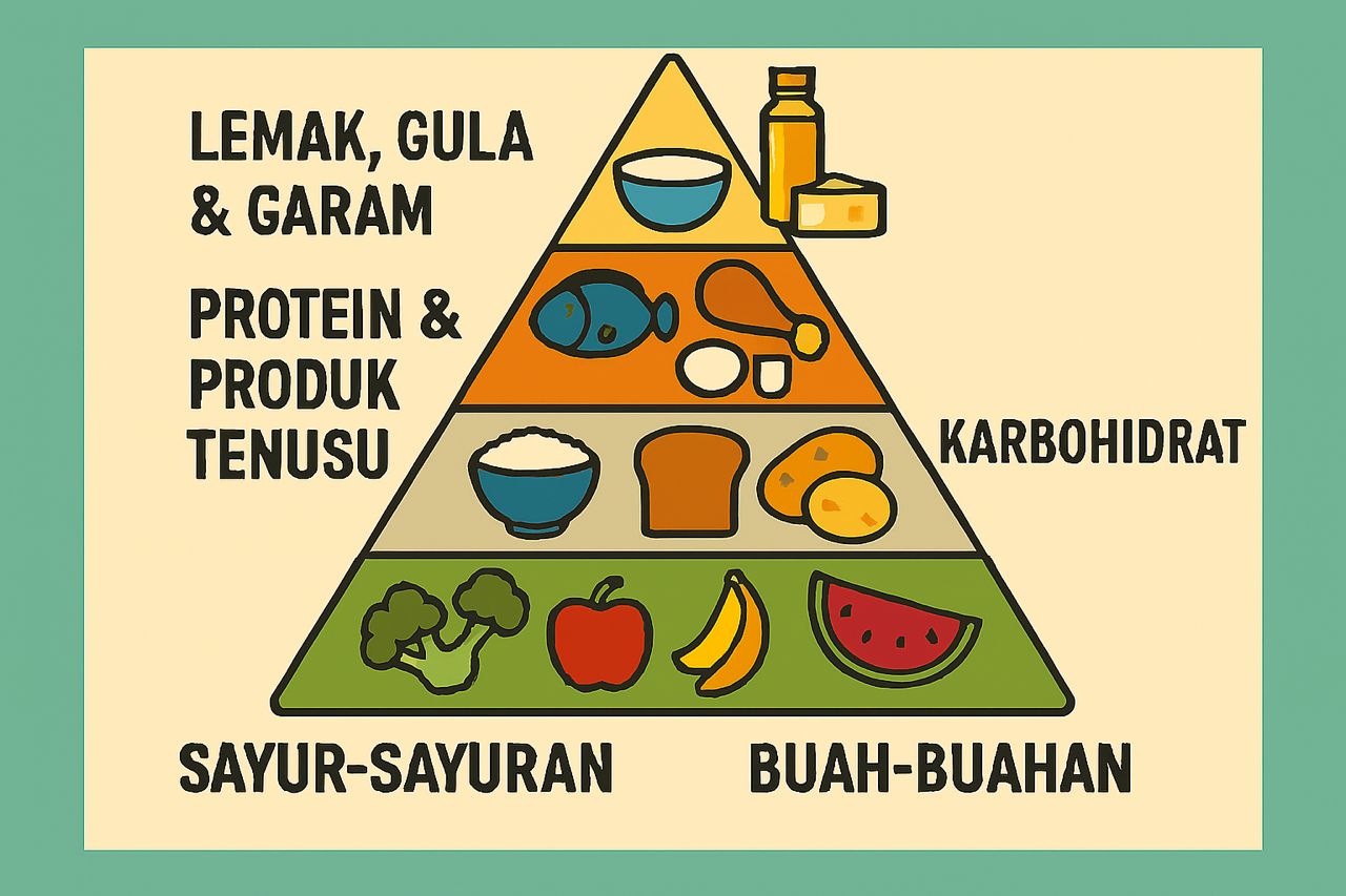 🍽️ Pinggan Anda OK ke? Ini Jawapan Piramid Makanan Malaysia Terkini ...